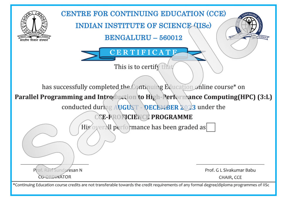 CCE-Proficience | Centre For Continuing Education, IISc