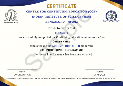 CCE-Proficience | Centre For Continuing Education, IISc